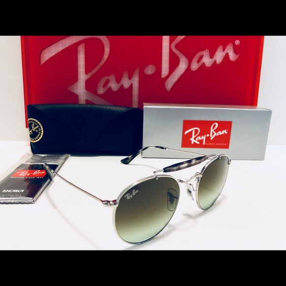 Ray-Ban | Accessories | Rayban Sunglasses Silver Metal Green Gradient 5 ...